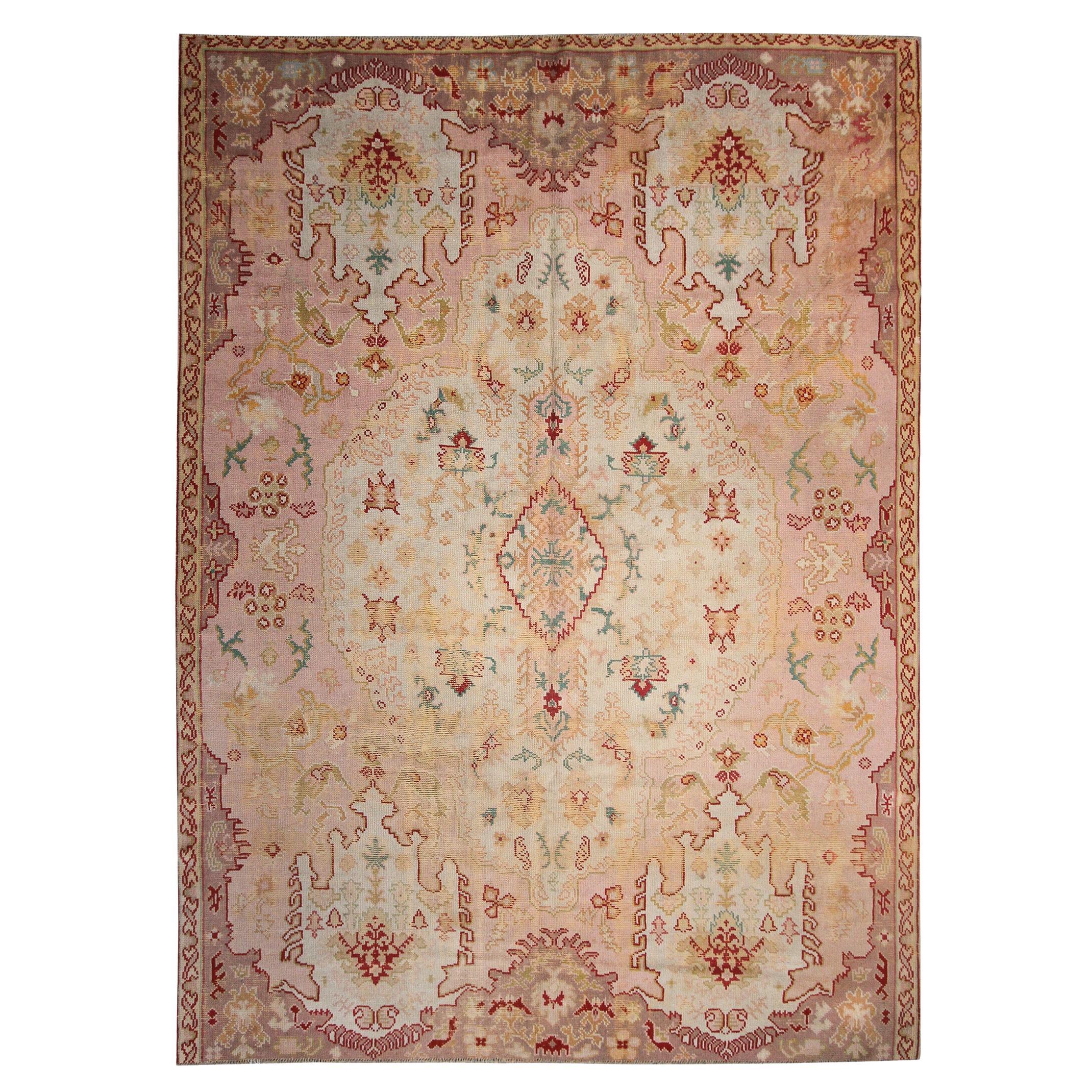 New Contemporary Pink Turkish Oushak Rug with Post-Modern Style For ...