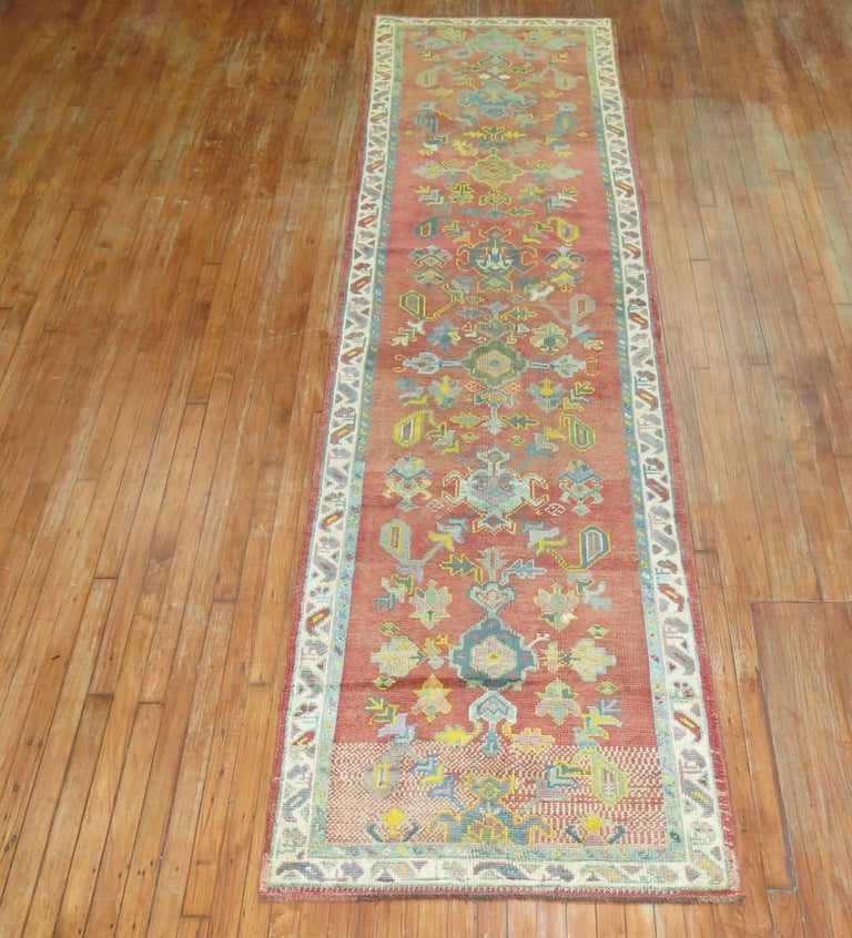 Antique Turkish Oushak Runner For Sale at 1stDibs
