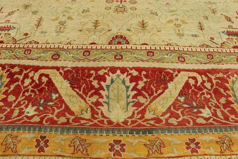 Antique Turkish Oushak with Traditional Modern Style For Sale at 1stDibs