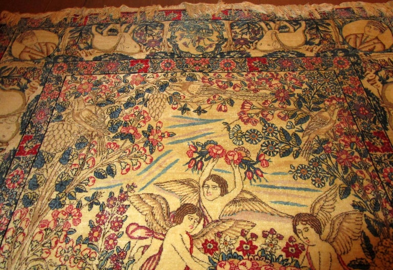 Antique Turkish Pictorial Commemorative Rug For Sale at 1stDibs