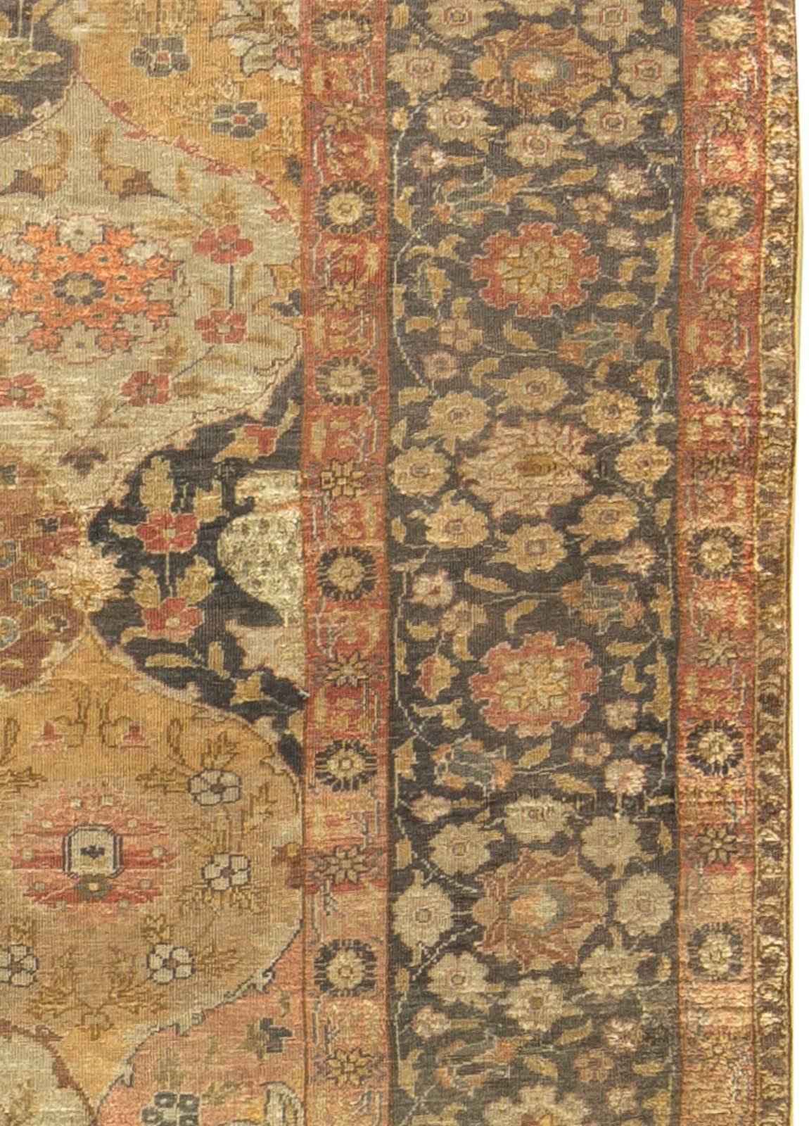 Antique Turkish Silk Hereke Rug at 1stDibs