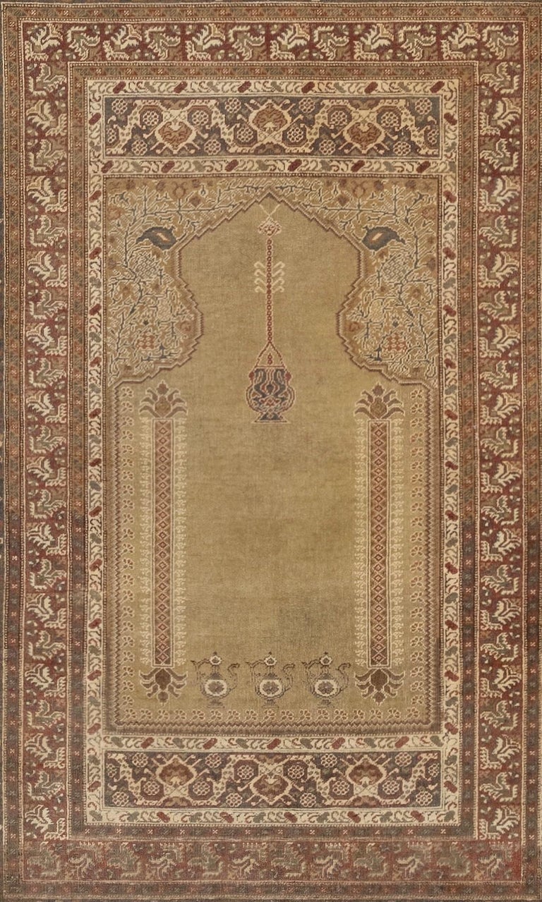 Antique Turkish Silk Kaiseri Rug, circa 1900s For Sale at 1stDibs