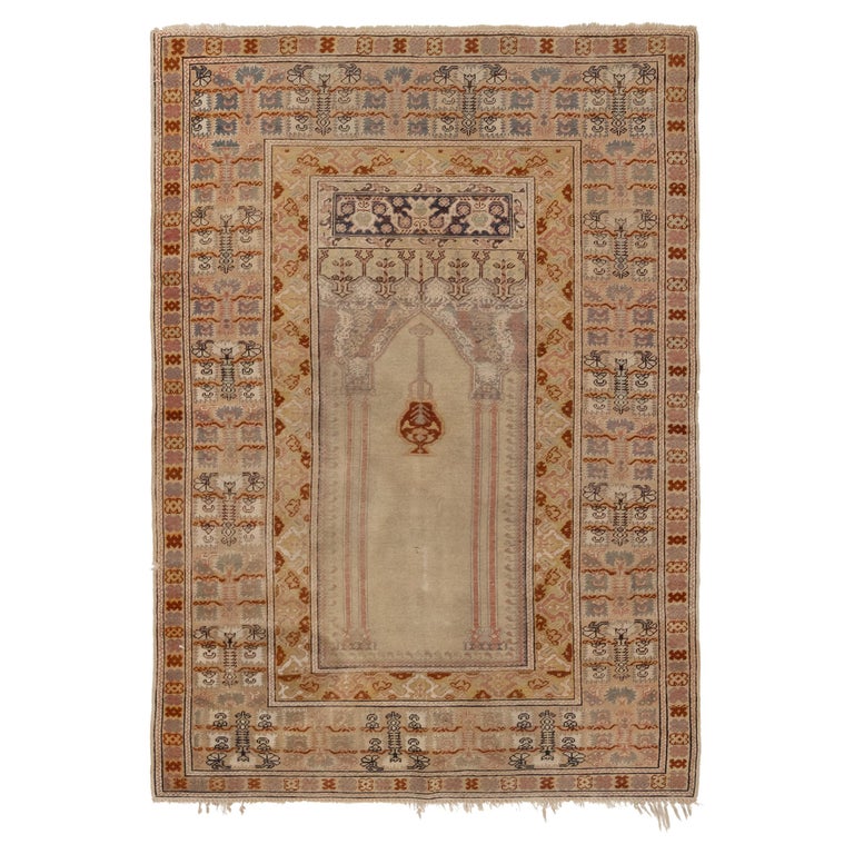 Antique Turkish Silk Kaiseri Rug, circa 1900s For Sale at 1stDibs