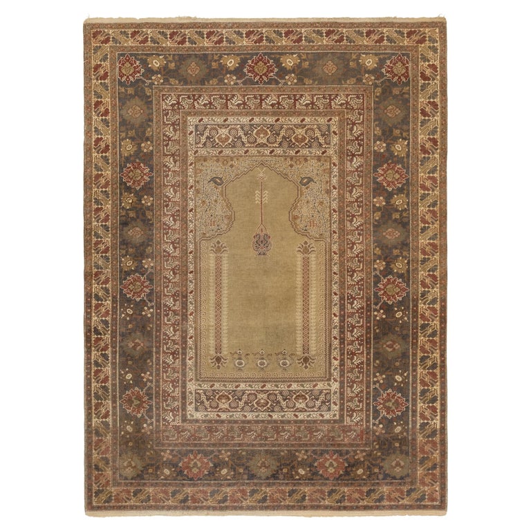 Antique Turkish Silk Kaiseri Rug, circa 1900s For Sale at 1stDibs