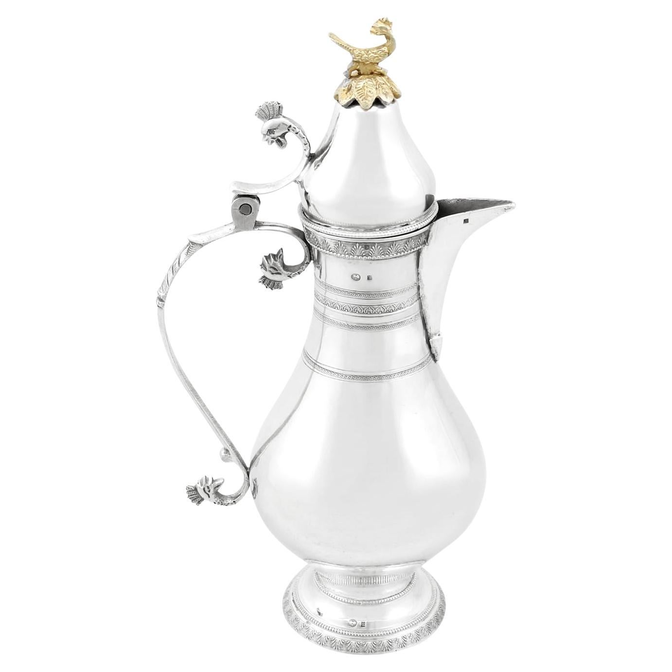 Antique Swiss Silver Coffee Jug For Sale at 1stDibs