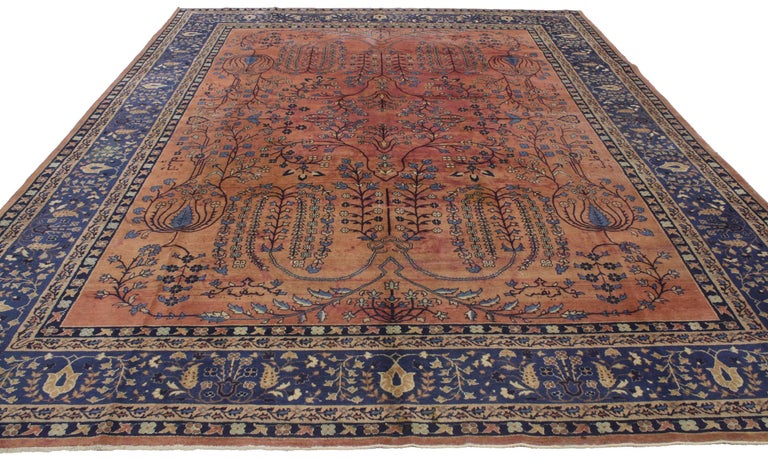 Antique Turkish Sparta Area Rug with Cypress and Weeping Willow Trees ...