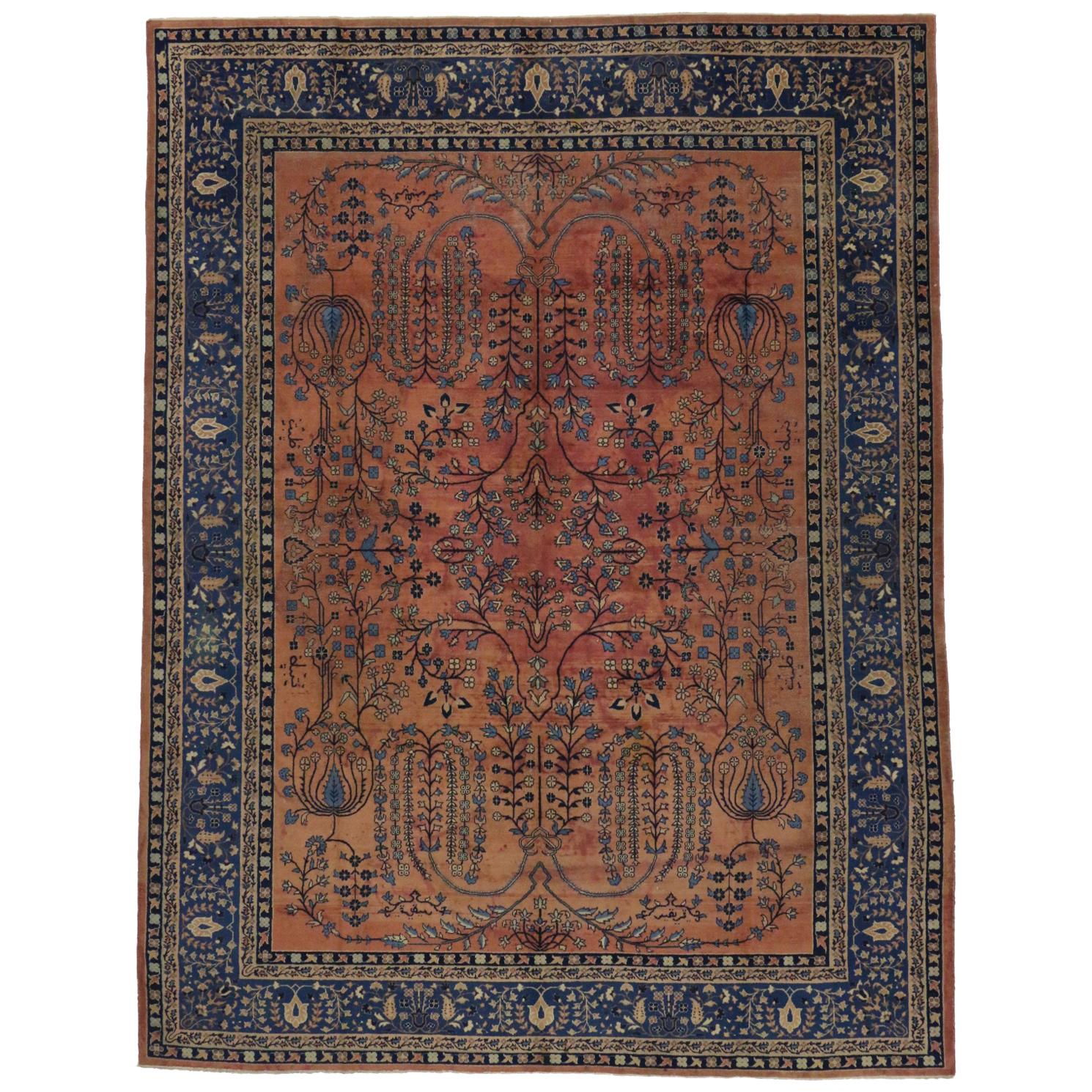 Antique Persian Mahal Area Rug with Cypress and Weeping Willow Trees at ...
