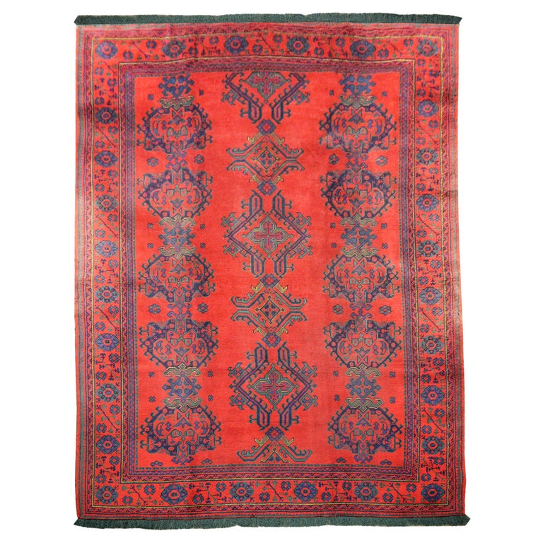 Antique Turkish Ushak Rug Handwoven Oriental Red Wool Carpet For Sale ...