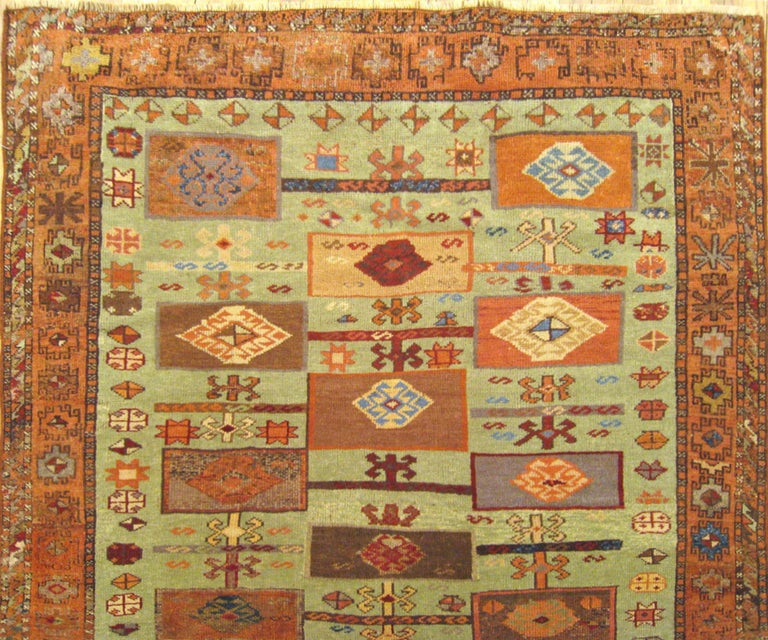 Antique Turkish Yuruk Oriental Carpet, in Small Size w/ Boxes For Sale ...