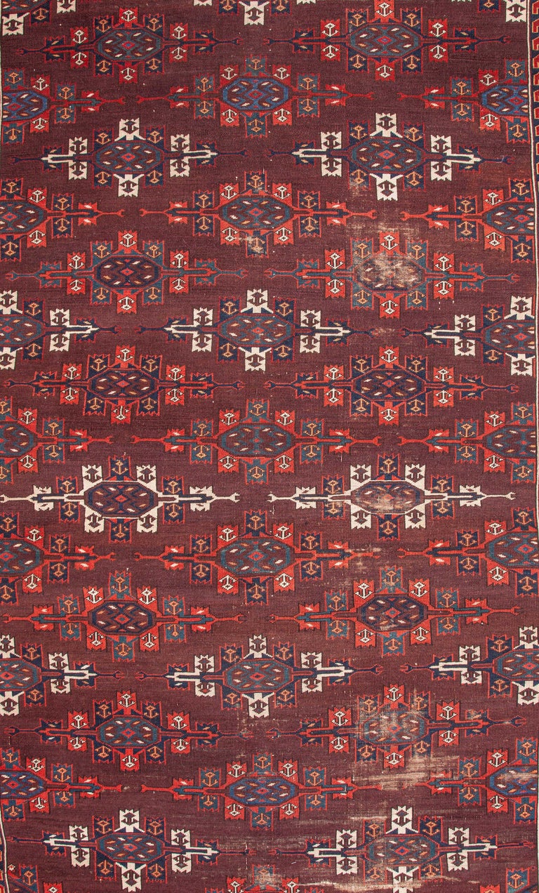Antique Turkmen Yomud Tribe, Kepse Gul Design Main Rug, Mid-19th ...