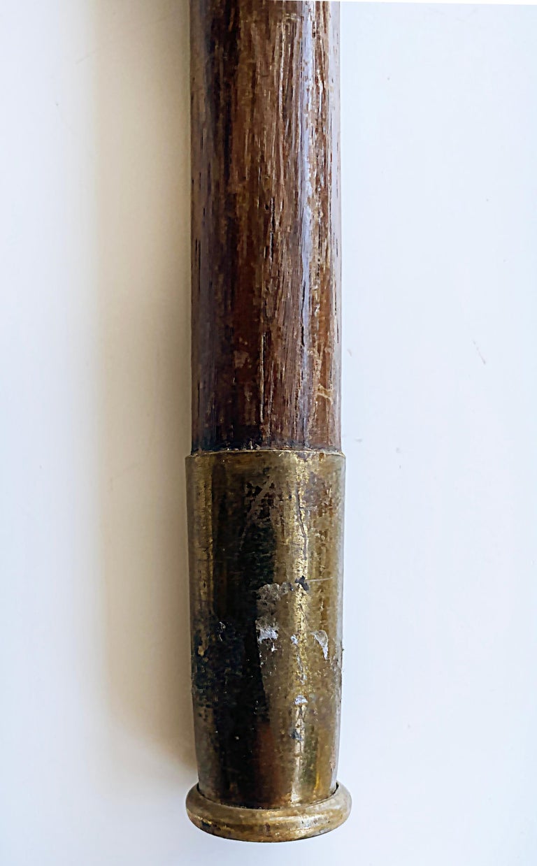 Antique Turned Bone Walking Stick, Silver Banding, Egyptian Symbols For ...