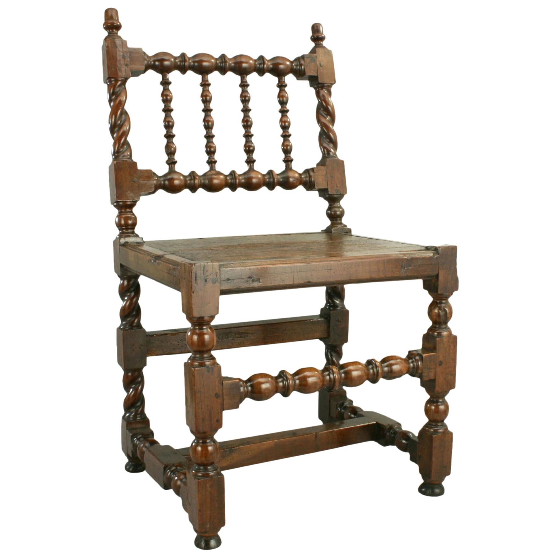 Antique Turned or Turners Chair in Walnut, 17th Century, Very Rare For ...