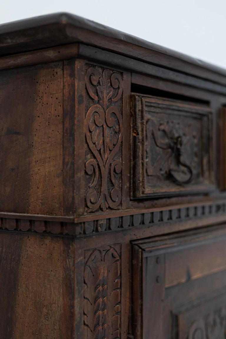 Antique Tuscan Walnut Cabinet with Inlays For Sale at 1stDibs