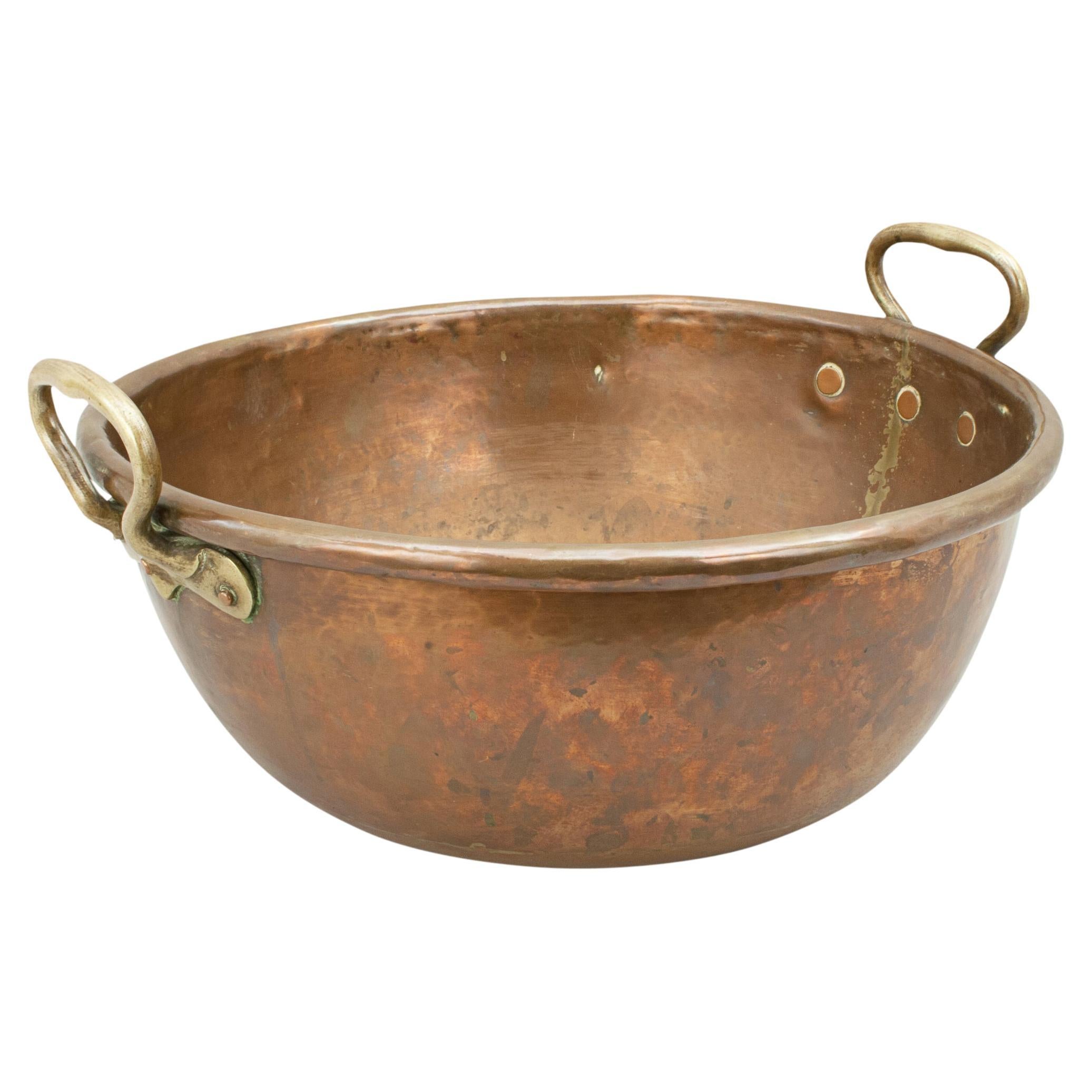 Antique Italian Copper Pot With Handles Hand Forged With Beautiful Patina at 1stDibs