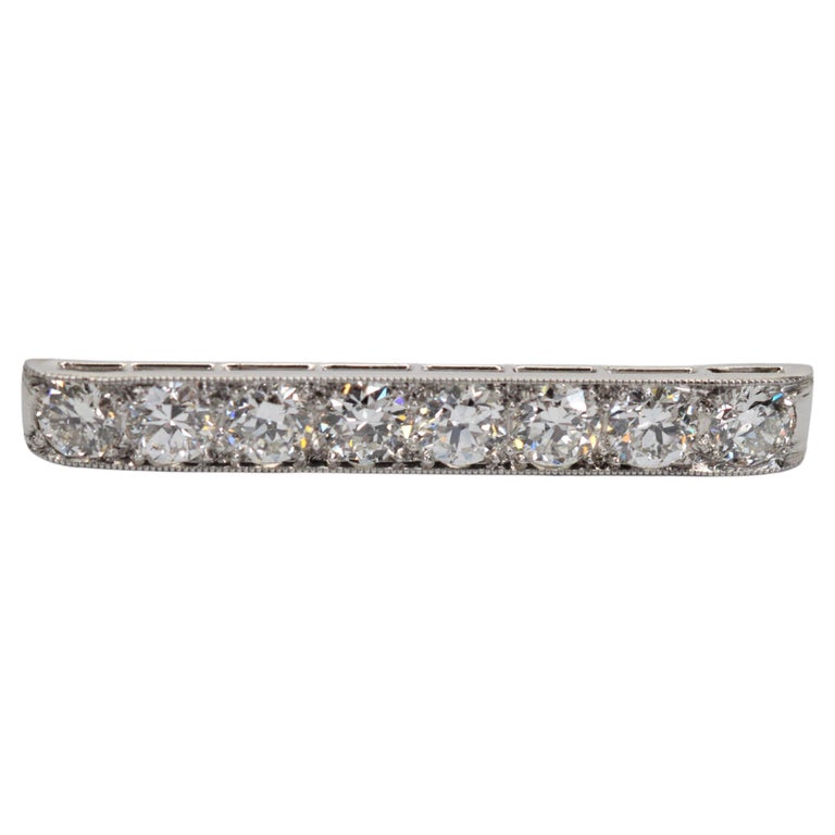 Antique Two Carat Diamond Platinum Bar Pin Brooch at 1stDibs