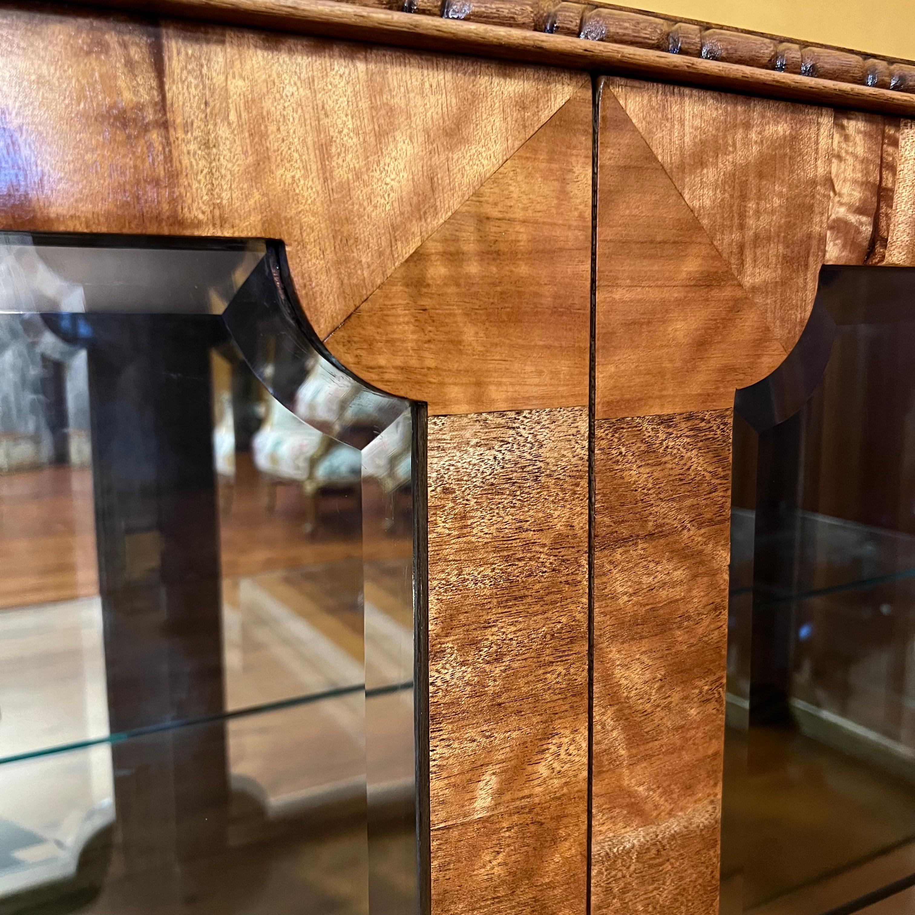 Antique Two Door Display Cabinet with Ball and Claw Feet For Sale at ...