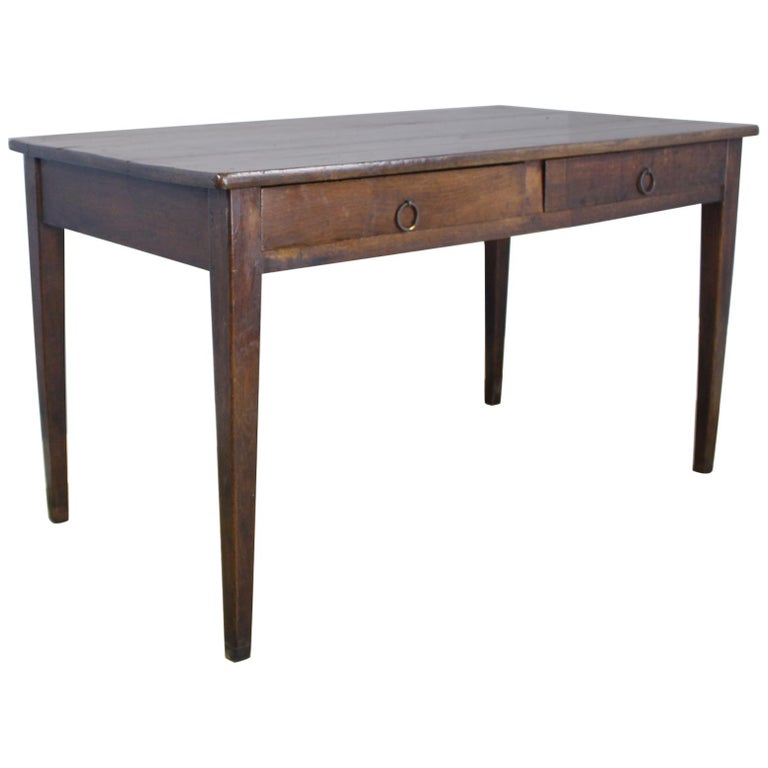 Antique Two-Drawer Oak Writing Table at 1stDibs