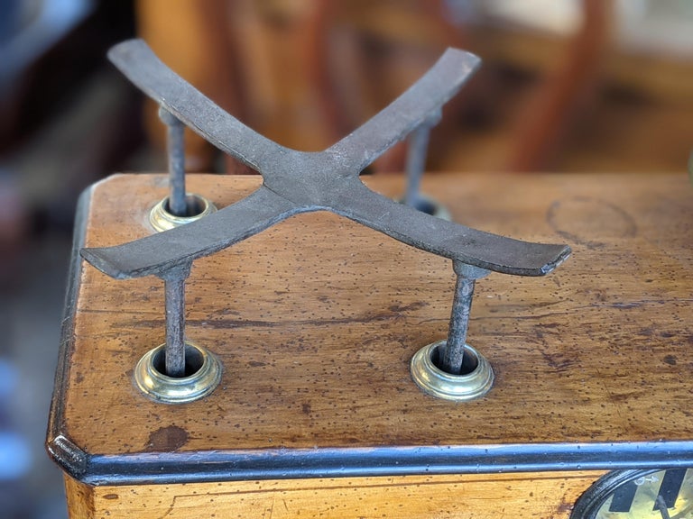 Antique Two-Plate Scale, Wood and Brass, Early 1900s For Sale at 1stDibs