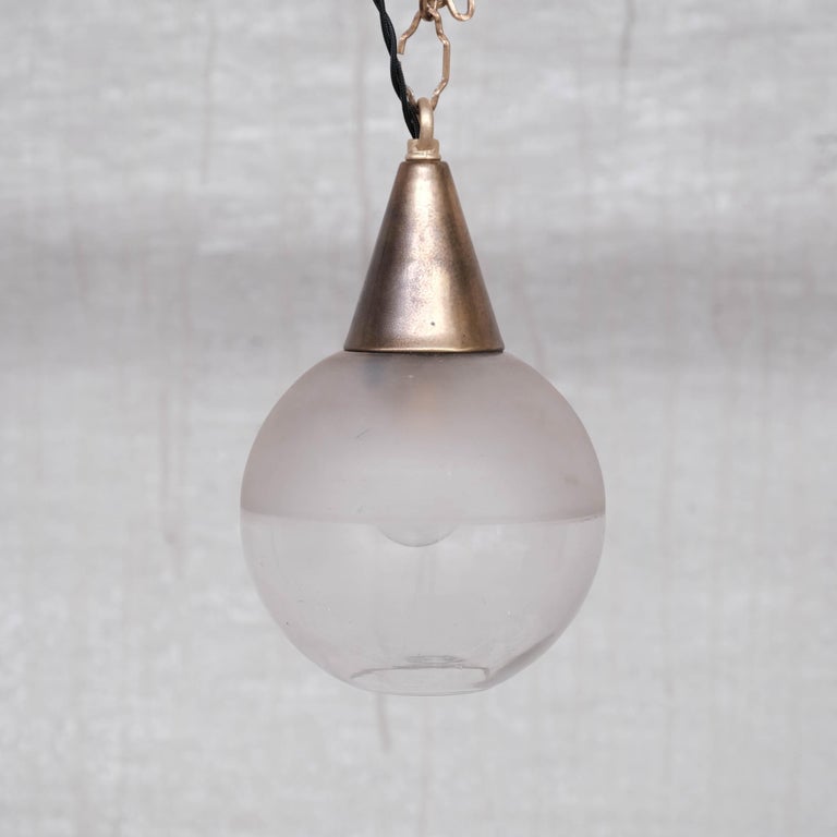 Antique Two Tone Petite Pendant Light For Sale at 1stDibs