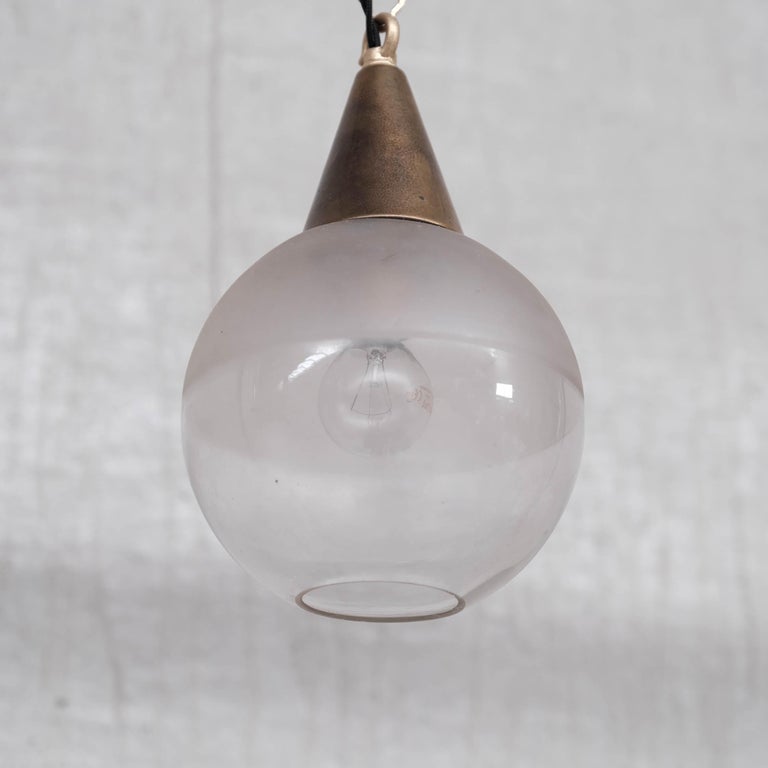 Antique Two Tone Petite Pendant Light For Sale at 1stDibs