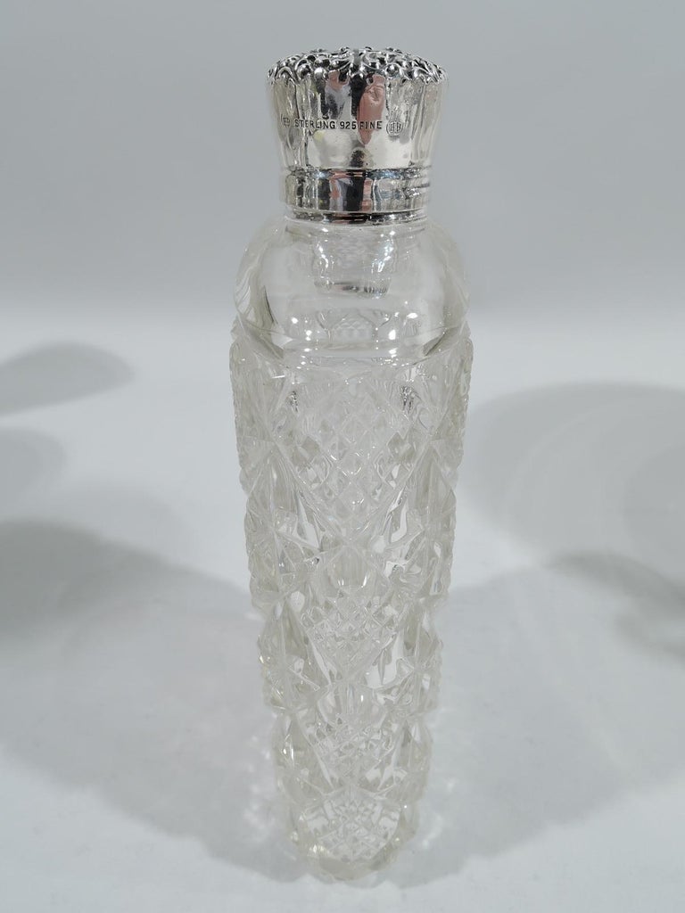 Antique Unger Sterling Silver and Brilliant-Cut Glass Flask For Sale at ...