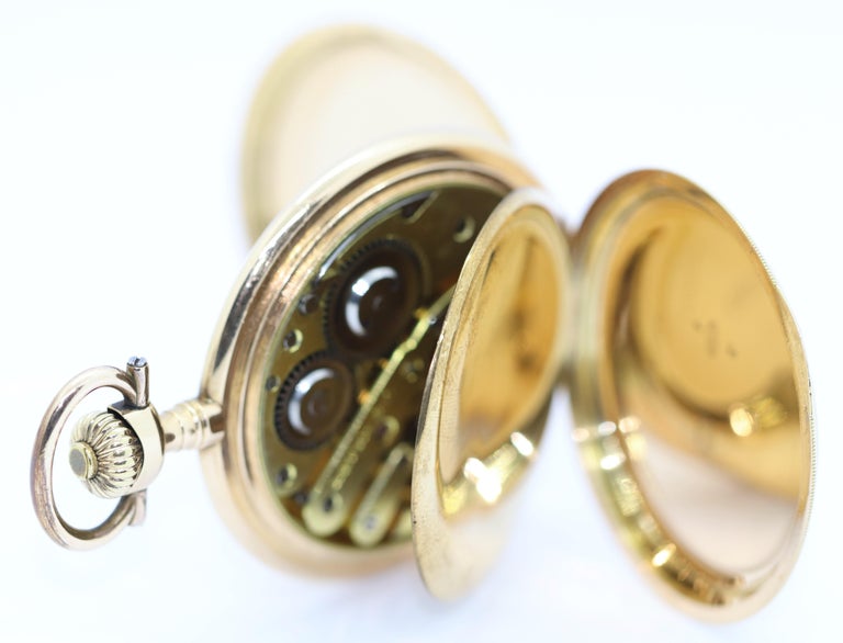 Antique Union Horlogere 14 Karat Gold Pocket Watch, Alpina, Glashütte ...