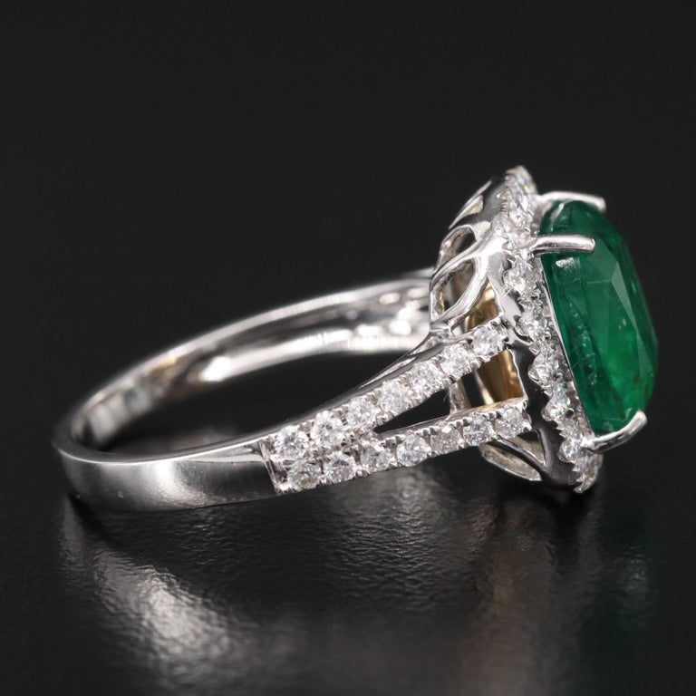Customizable Antique Unique Emerald Engagement Ring, Emerald Wedding ...