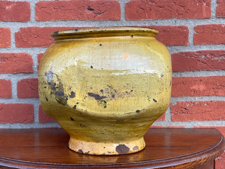 Antique and Unique Glazed Earthenware Pot W. Gothic Christogram ...