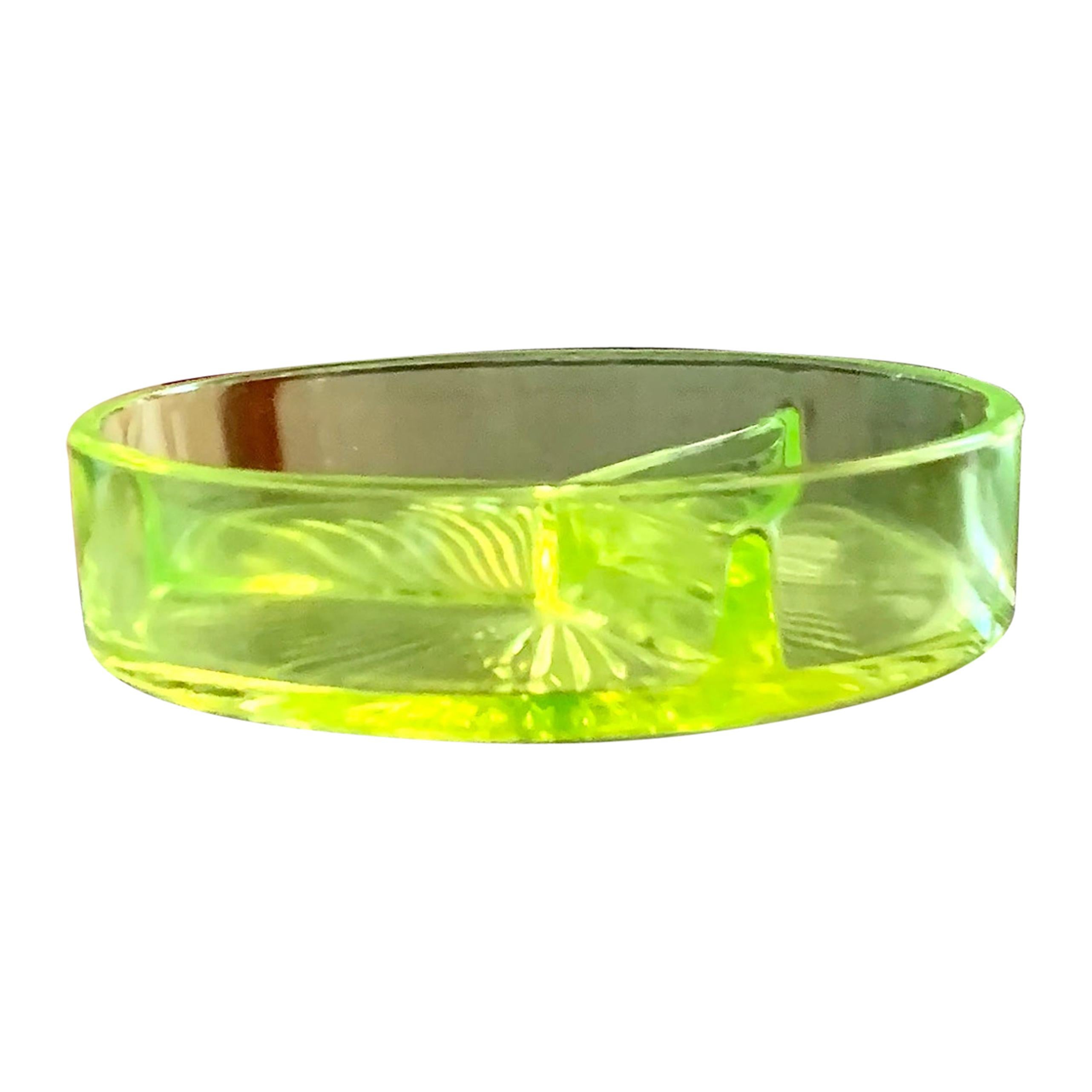 Antique Uranium Vaseline Depression Glass Tri-Partite Platter Server ...