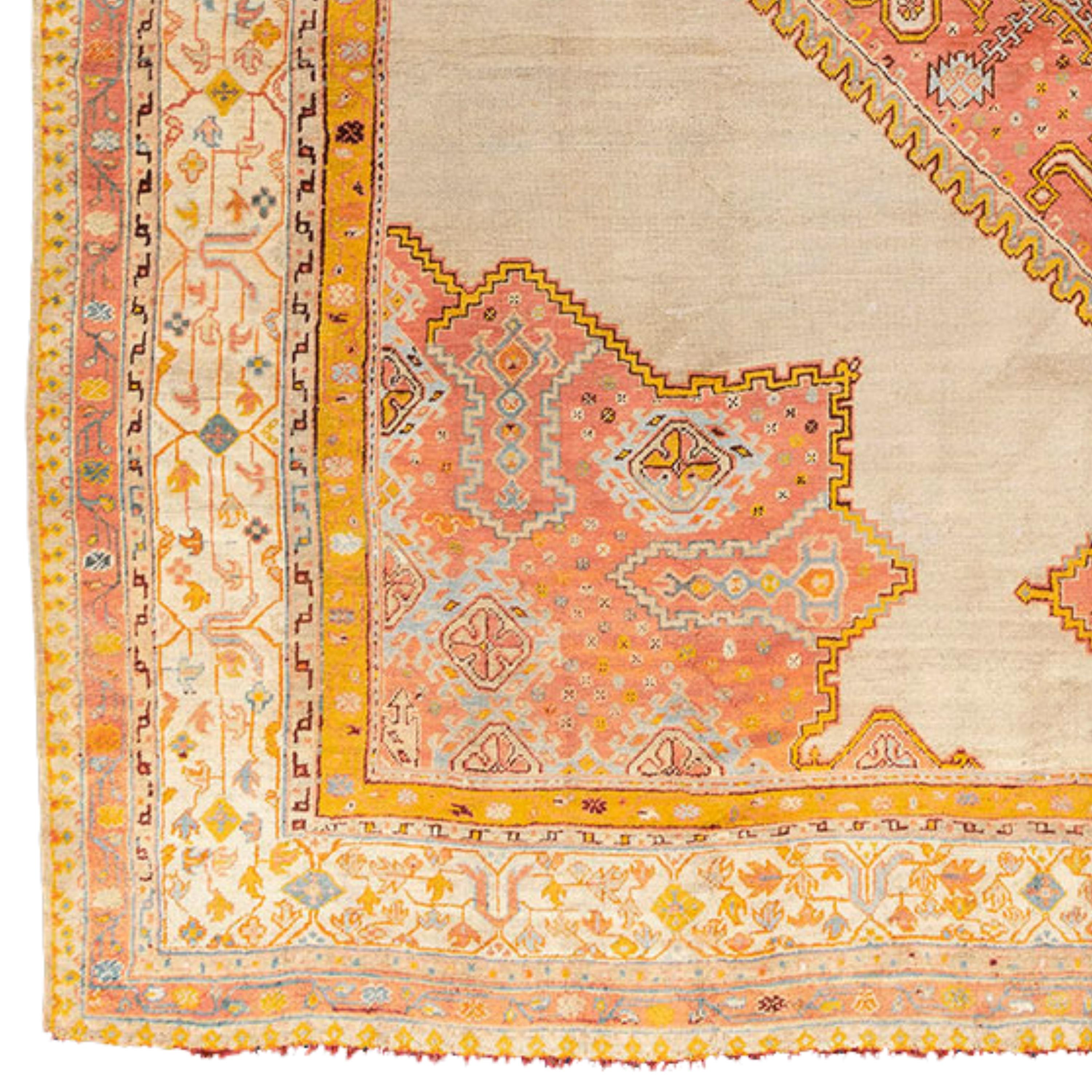 Antique Ushak Carpet - Large West Anatolia Ushak Rug Circa 1800’s ...