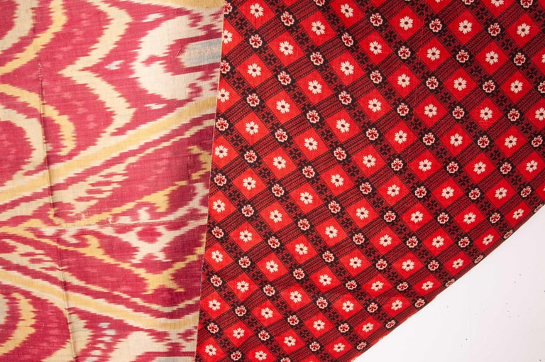 Antique Uzbek Silk Warp Cotton Weft Ikat Panel 19th Century For Sale at ...