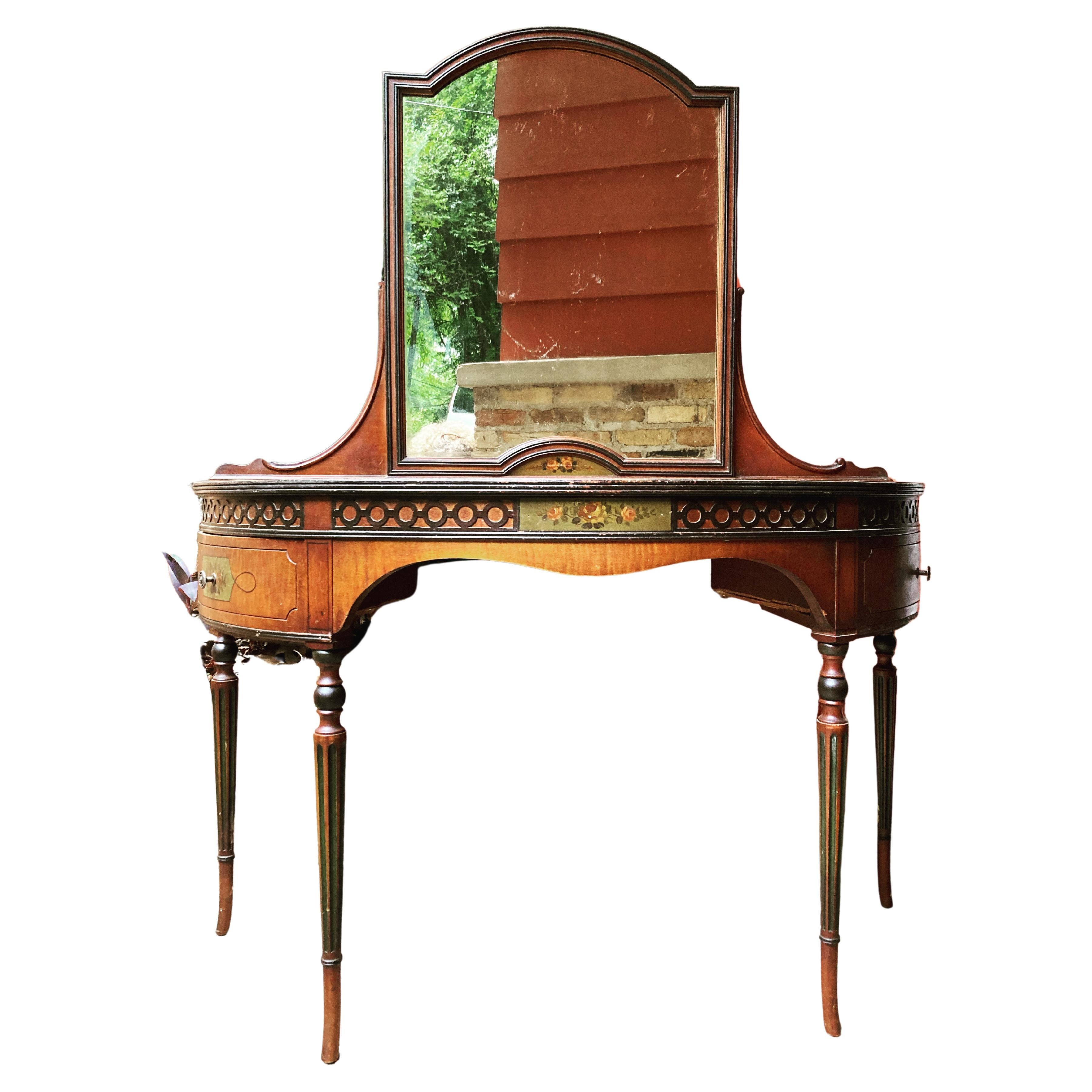 antique vanity with mirror For Sale at 1stDibs