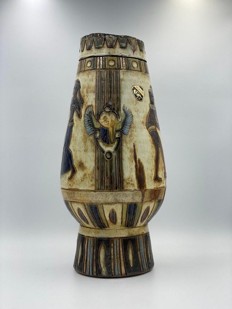 Antique Vase From Roger Cuerin Art-Deco Vase in Pottery, Belgium, 1920s ...