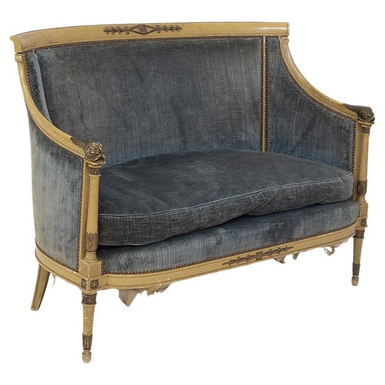 Antique Velvet Sofa For Sale at 1stDibs