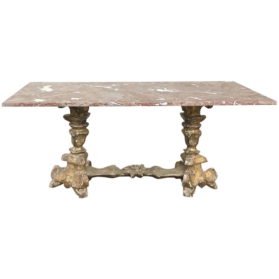Antique Venetian Baroque Marble-Top Coffee Table at 1stDibs