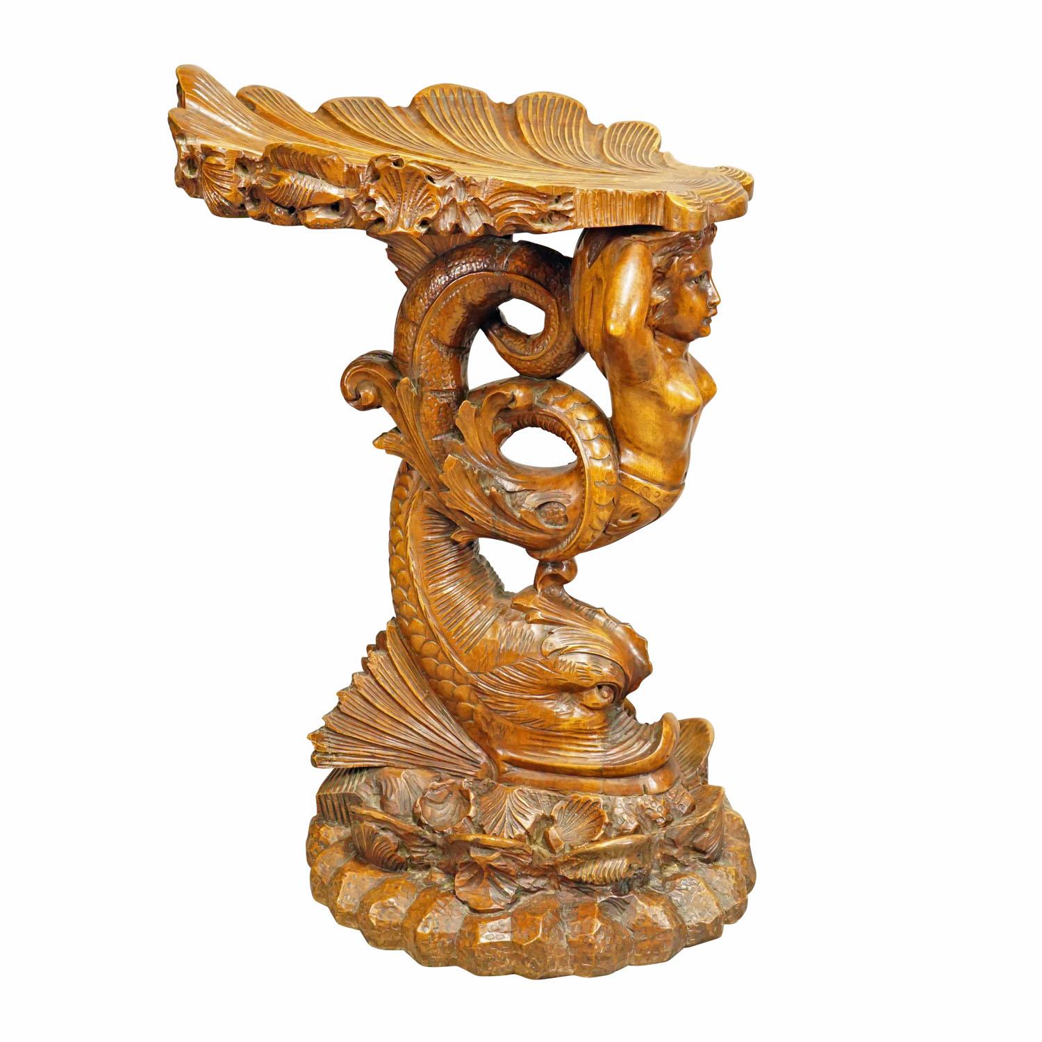 Antique Venetian Carved Grotto Stool, Venice ca. 1890 For Sale at 1stDibs