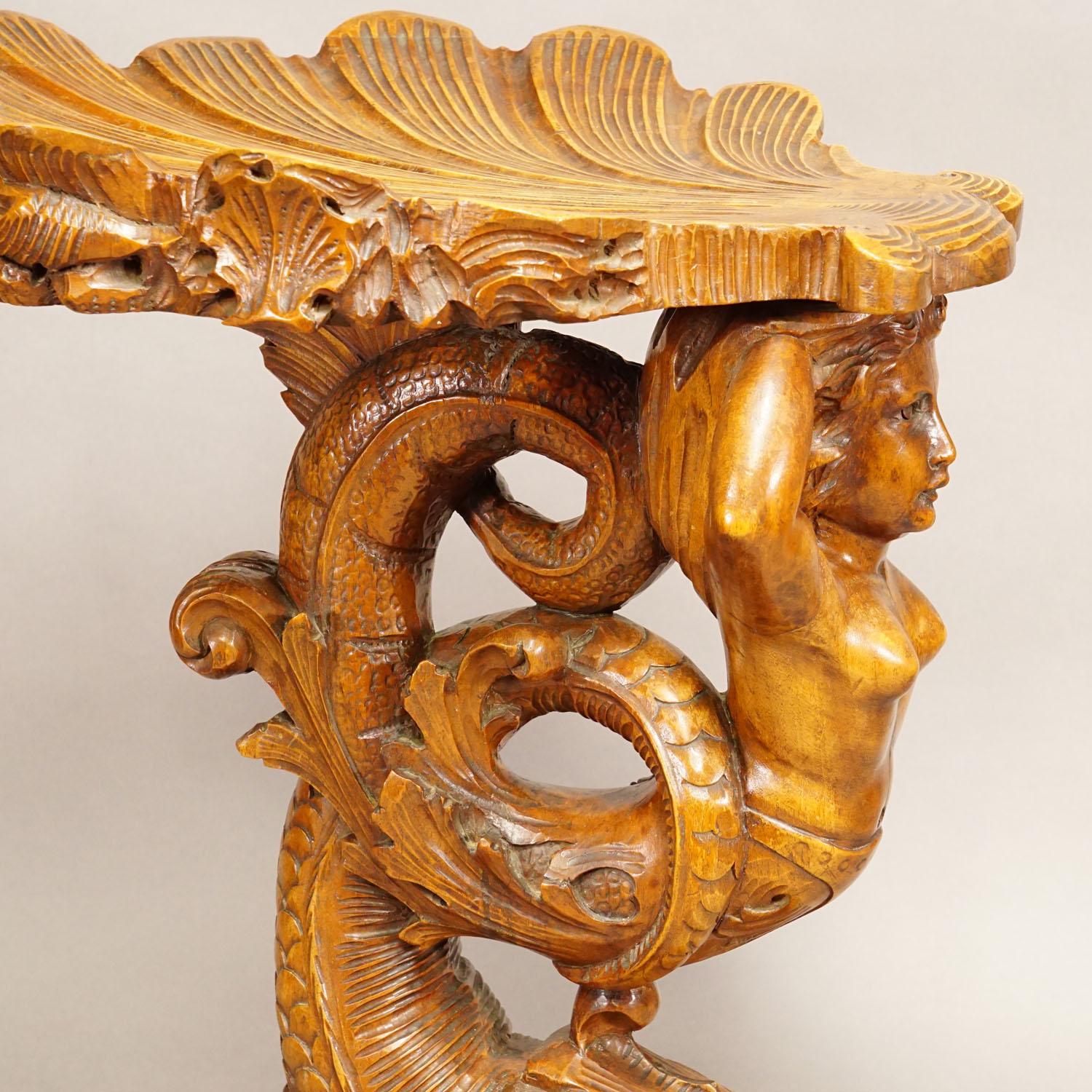 Antique Venetian Carved Grotto Stool, Venice ca. 1890 For Sale at 1stDibs