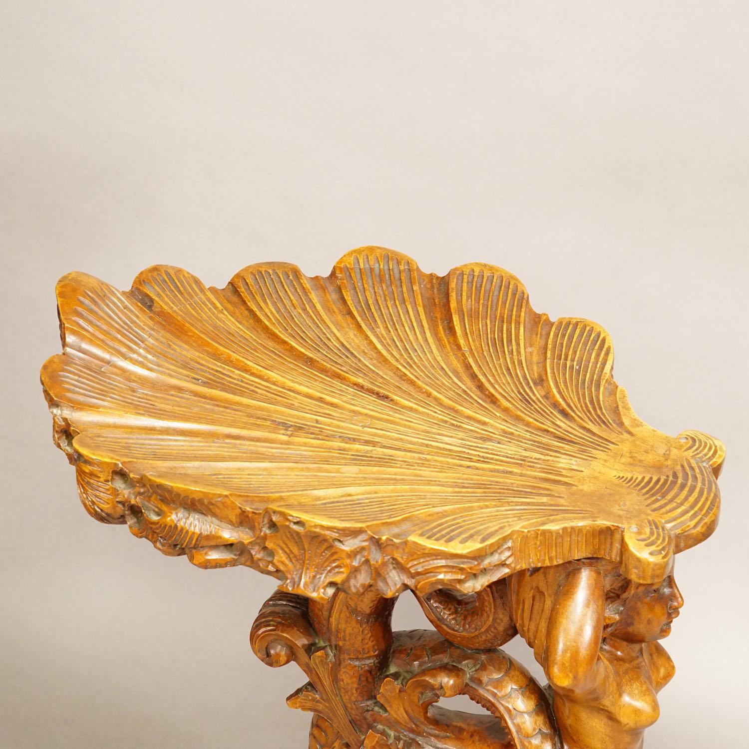 Antique Venetian Carved Grotto Stool, Venice ca. 1890 For Sale at 1stDibs