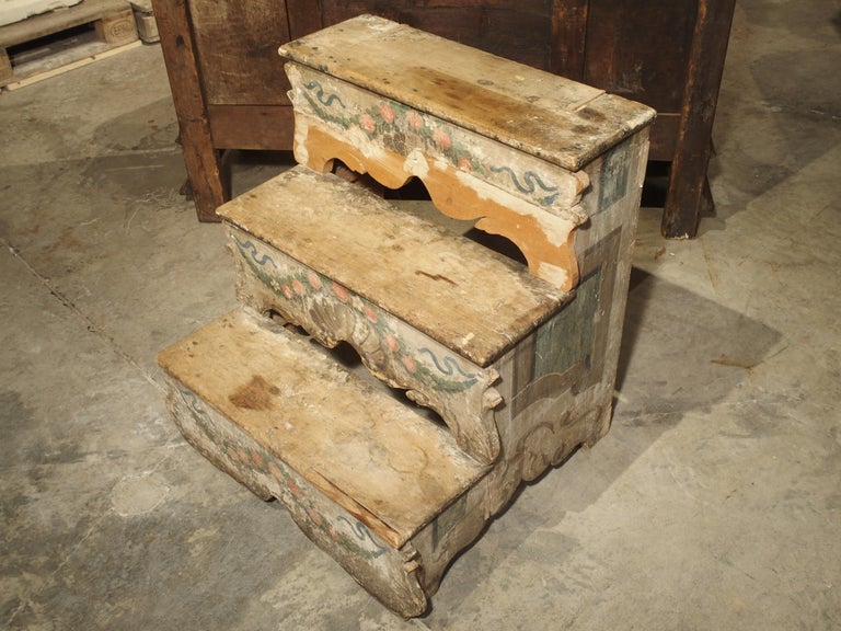 Antique Venetian Library Stairs, Poplar Wood, circa 1750 at 1stdibs