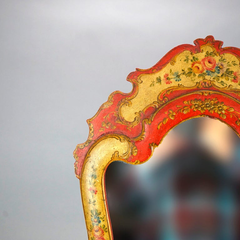 Antique Venetian Polychrome Painted Table Top Dresser Mirror Circa 1900 ...