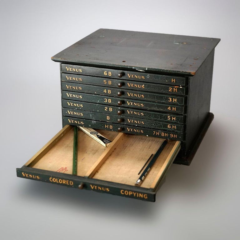 Antique Venus Advertising Pencil Box Circa 1920 at 1stDibs