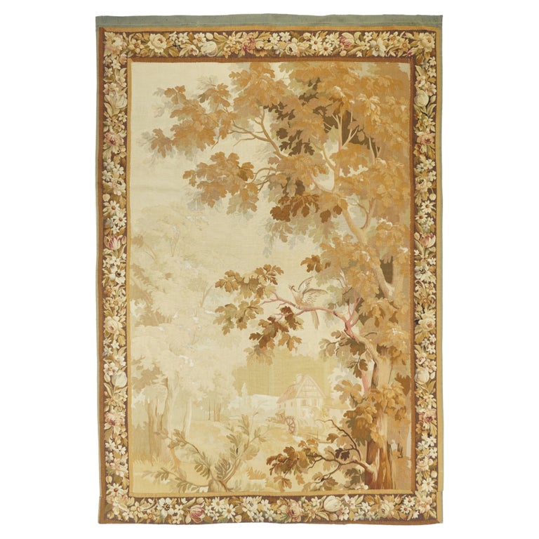Antique Verdure French Tapestry Rug For Sale at 1stDibs