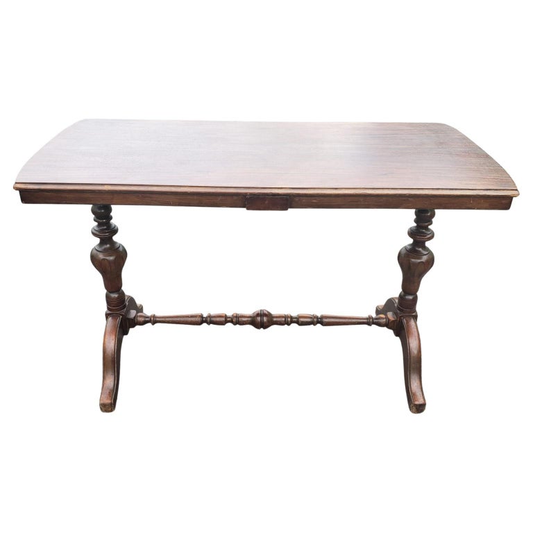 Antique Versatile Walnut Fold-Leaf Console Library Table Dining Table ...