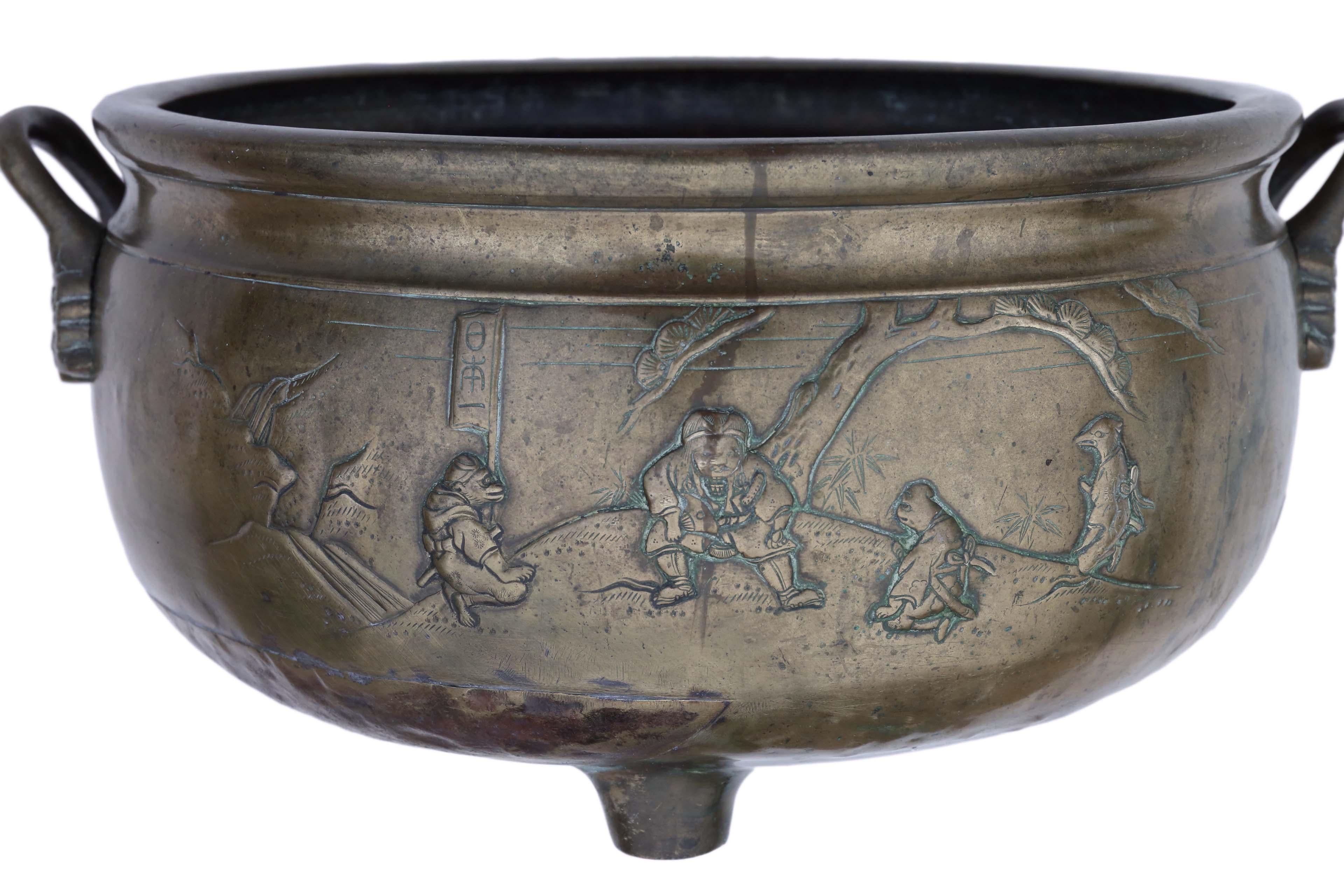 Antique Very Large Oriental Chinese Japanese Bronze Planter Bowl 19th ...