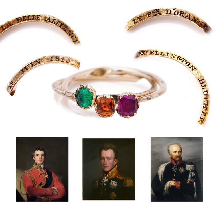 Antique Very Rare Stackable Ring with Waterloo Battle Engravings For ...