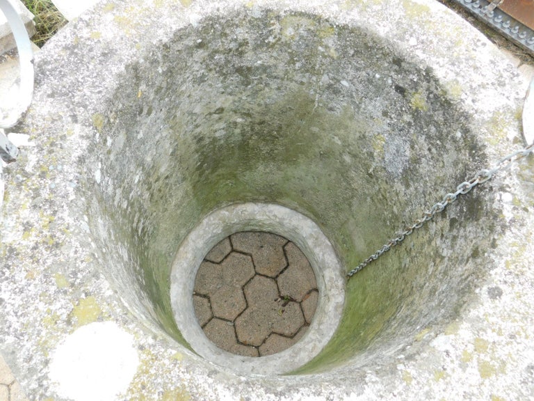 Antique Vicenza Stone Well with Sculptures of Cherubs and Festoons ...