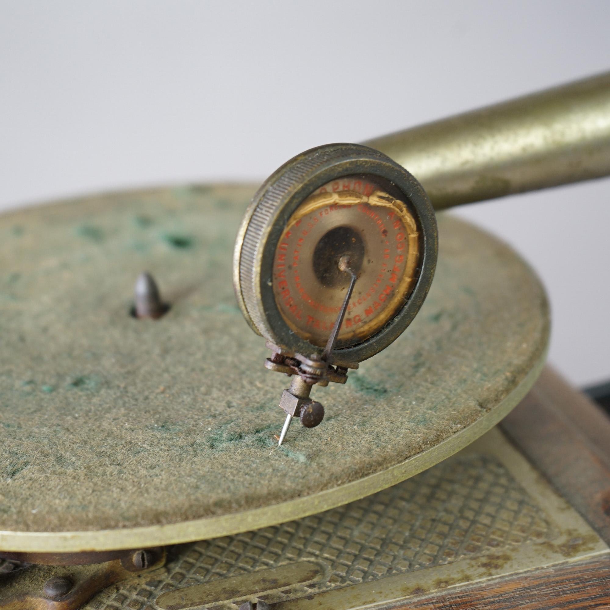 Antique Victor Victrola School Zon-o-phone Disc Phonograph and Bell ...