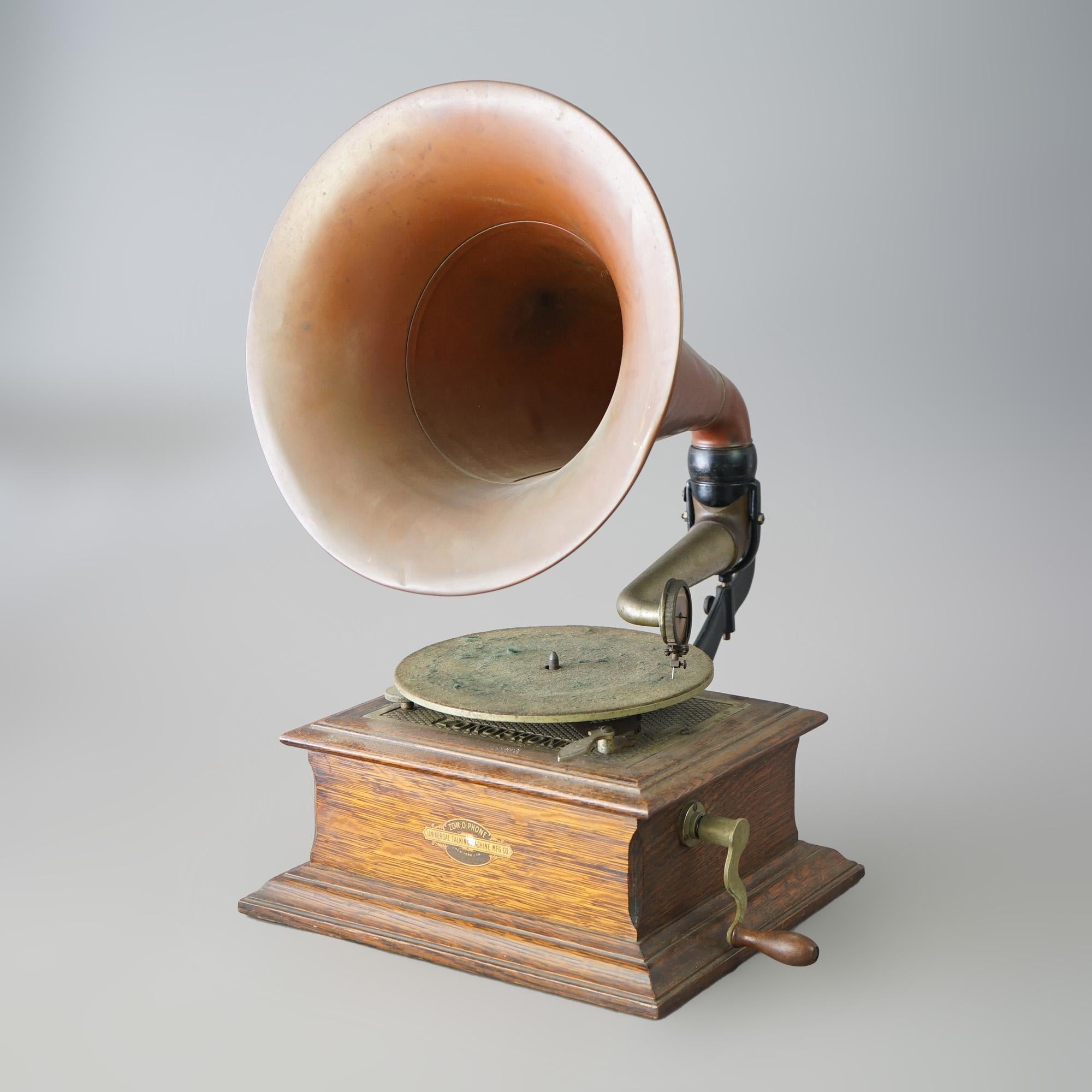 Antique Victor Victrola School Zon-o-phone Disc Phonograph and Bell ...