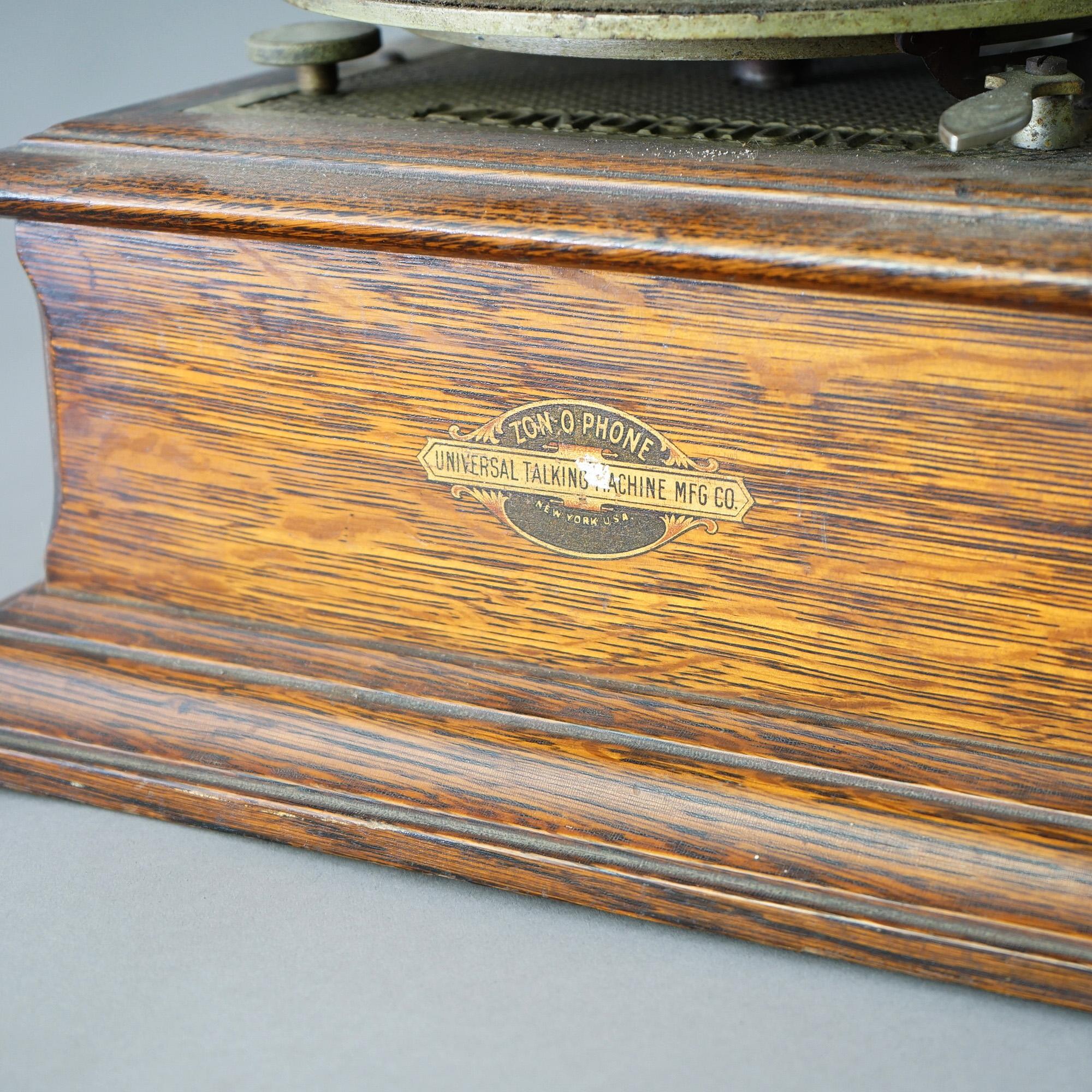 Antique Victor Victrola School Zon-o-phone Disc Phonograph and Bell ...