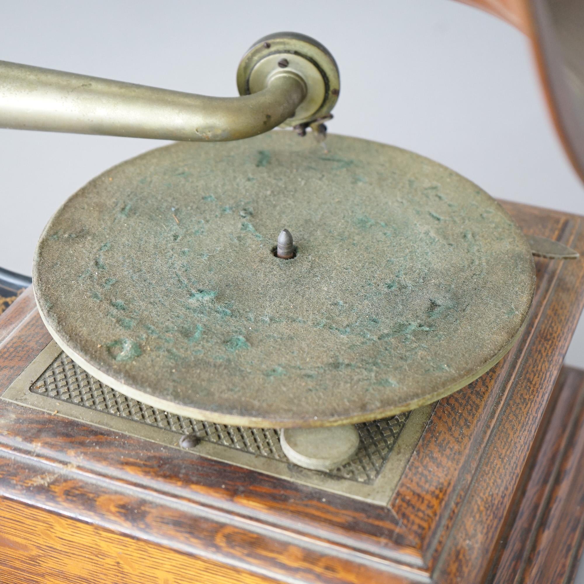 Antique Victor Victrola School Zon-o-phone Disc Phonograph and Bell ...